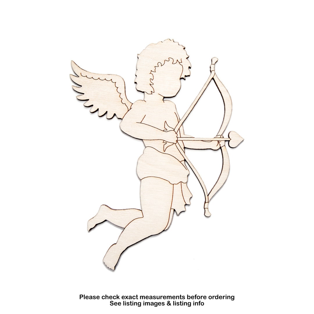 Cupid-detail Wood Cutout-valentine Decor-love and Desire-two Design ...