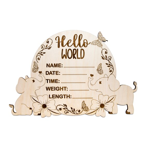 Baby Elephant Announcement Sign-diy Fill Ins-baby Sign - Etsy