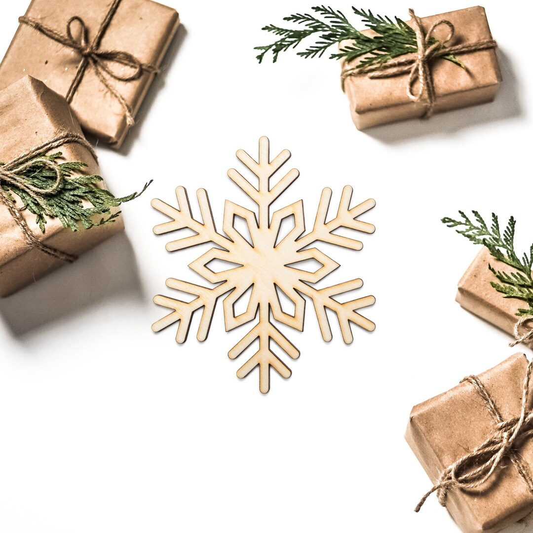 Snowflake Wood Cutout-fern Like Snowflake-classic-holiday Decor-various ...
