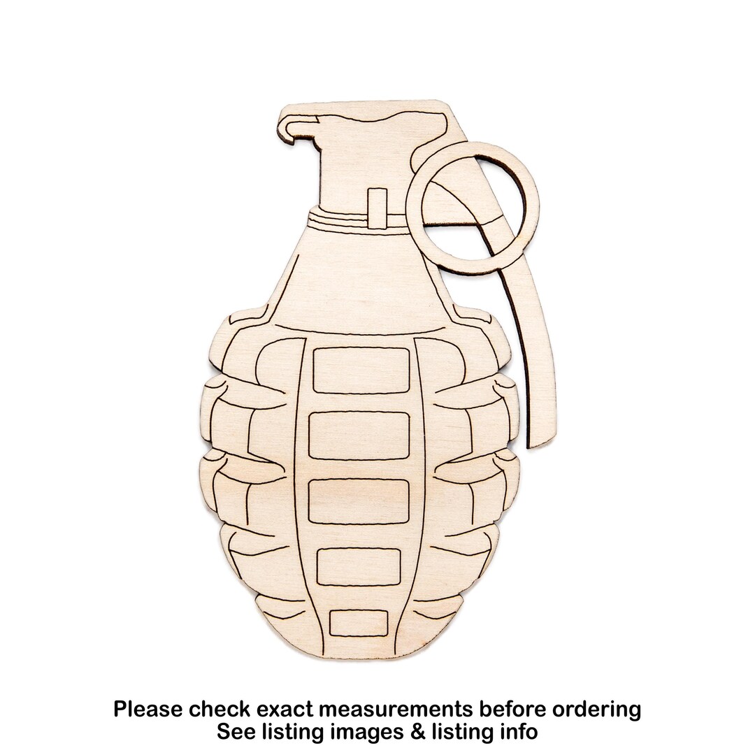 Grenade Detail Wood Cutout-war Theme Decor-various Sizes-diy Crafts ...