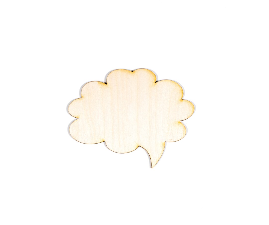 Cloud Speech Bubble Slim-blank Wood Cutout-laser Cut-various Sizes-diy ...