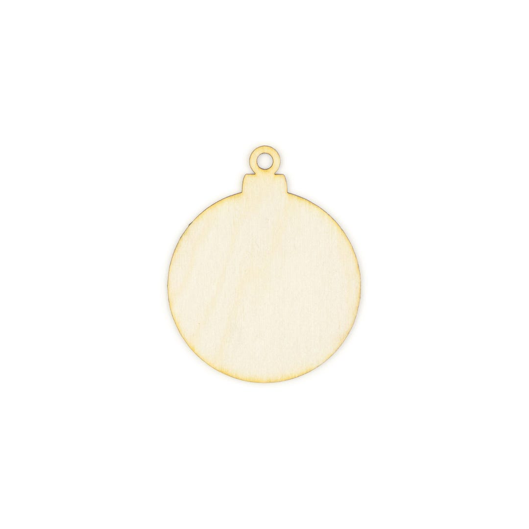 Round Ornament Blank Wood Ornament - Laser Cut Unfinished Holiday Craft ...