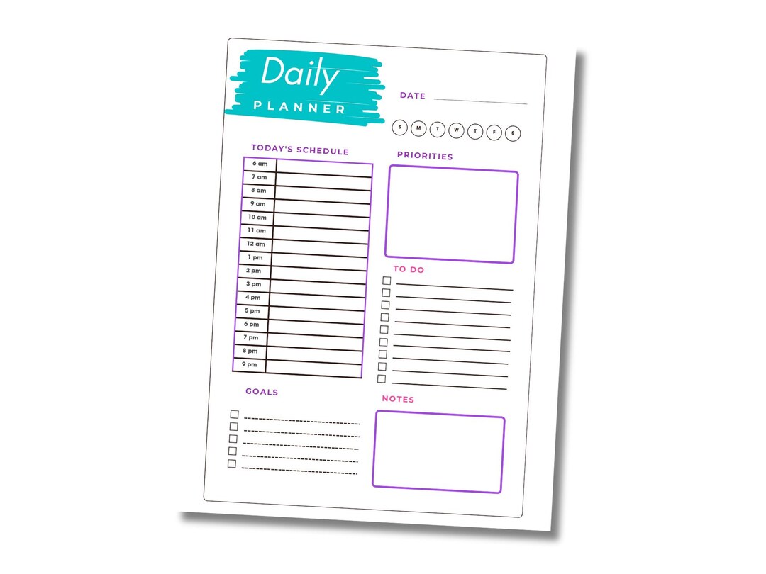 80s Color Pop Daily Planner Printable | Retro - Etsy