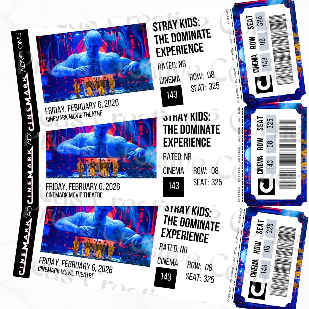 CINEMARK - Stray Kids: the Dominate Experience Ticket - Etsy