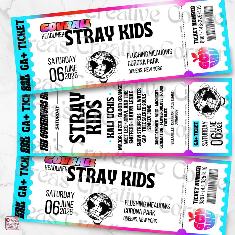 Governors Ball 2026 - Stray Kids GA+ Tickets - Etsy