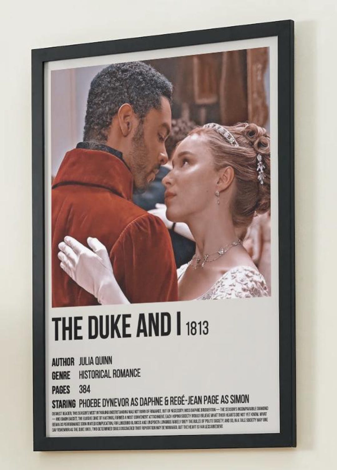 Bridgerton “the Duke and I” Poster | Daphne & Duke | Book Title + Blurb ...