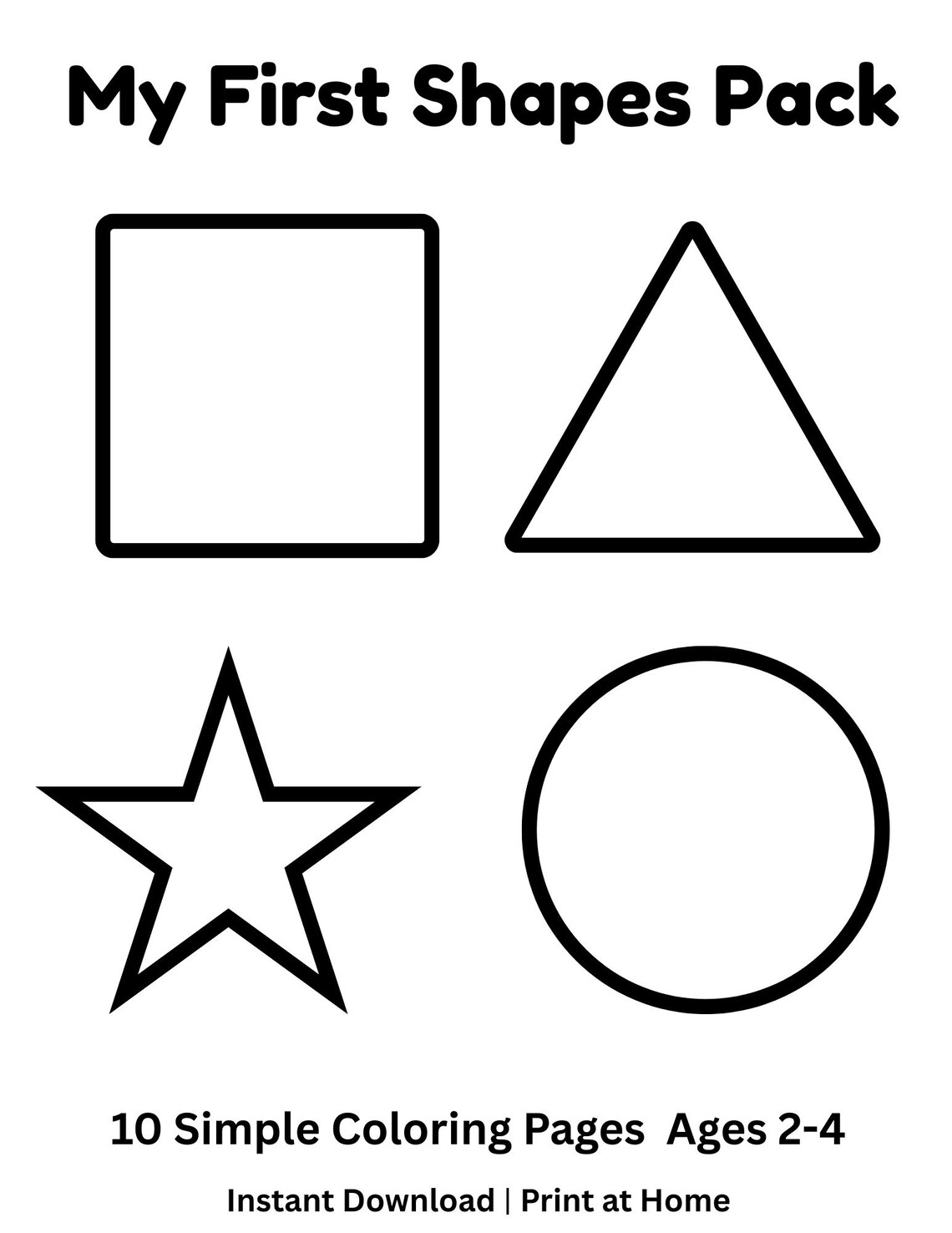 My First Shapes Coloring Pages | Preschool Shapes Worksheet | Toddler ...