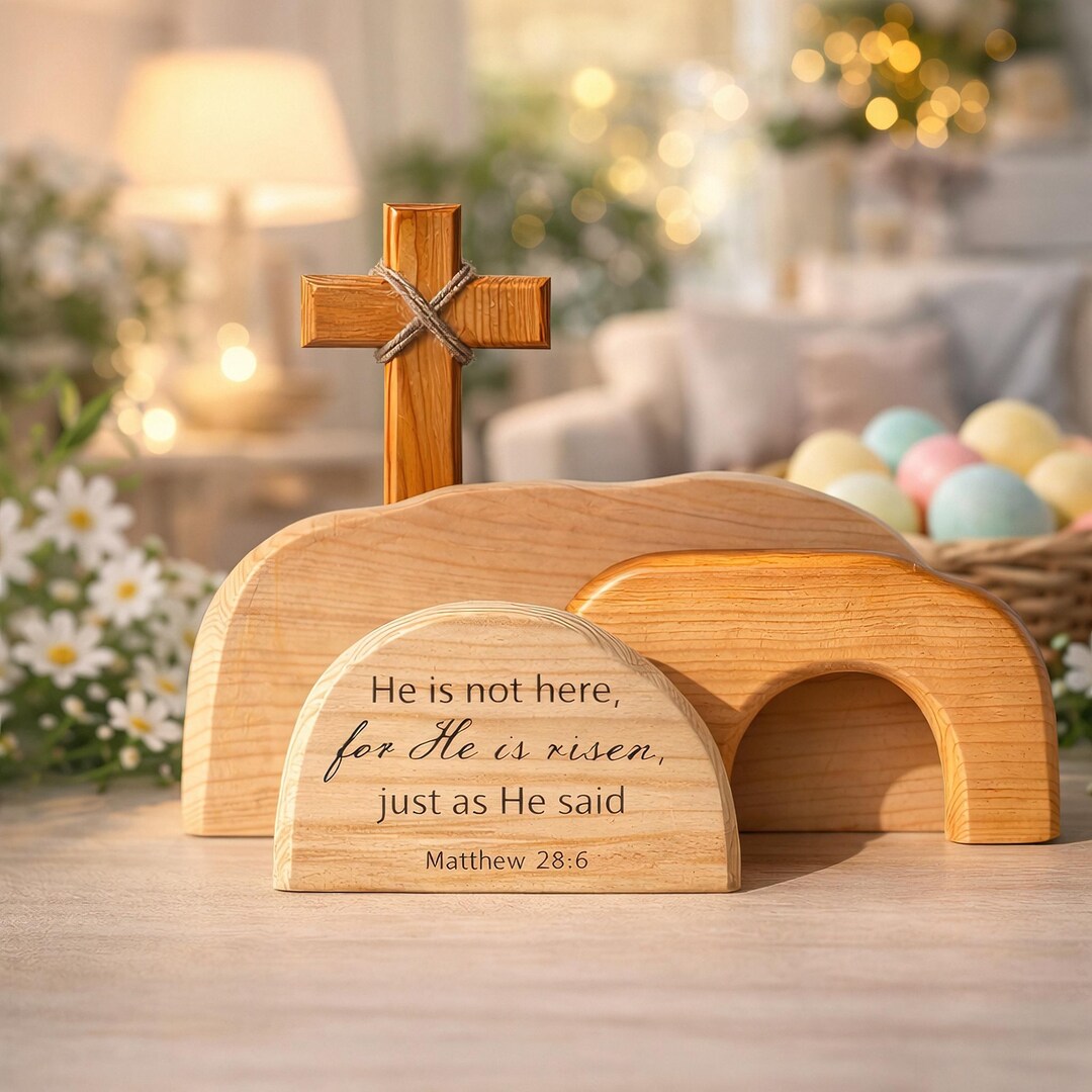 Handmade Wooden Easter Resurrection Scene, Empty Tomb Decor - Etsy