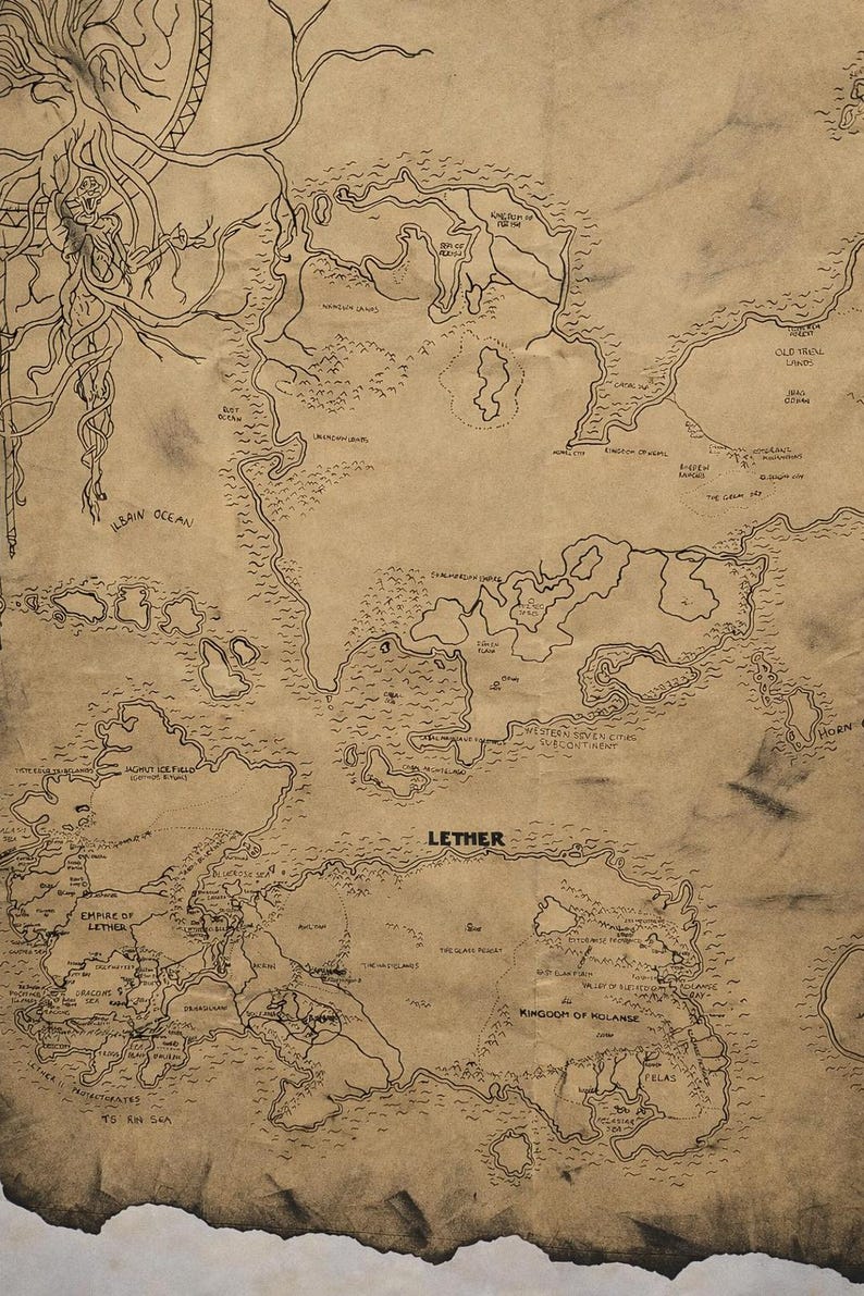 Hand Drawn Malazan World Map (print) - Etsy Australia