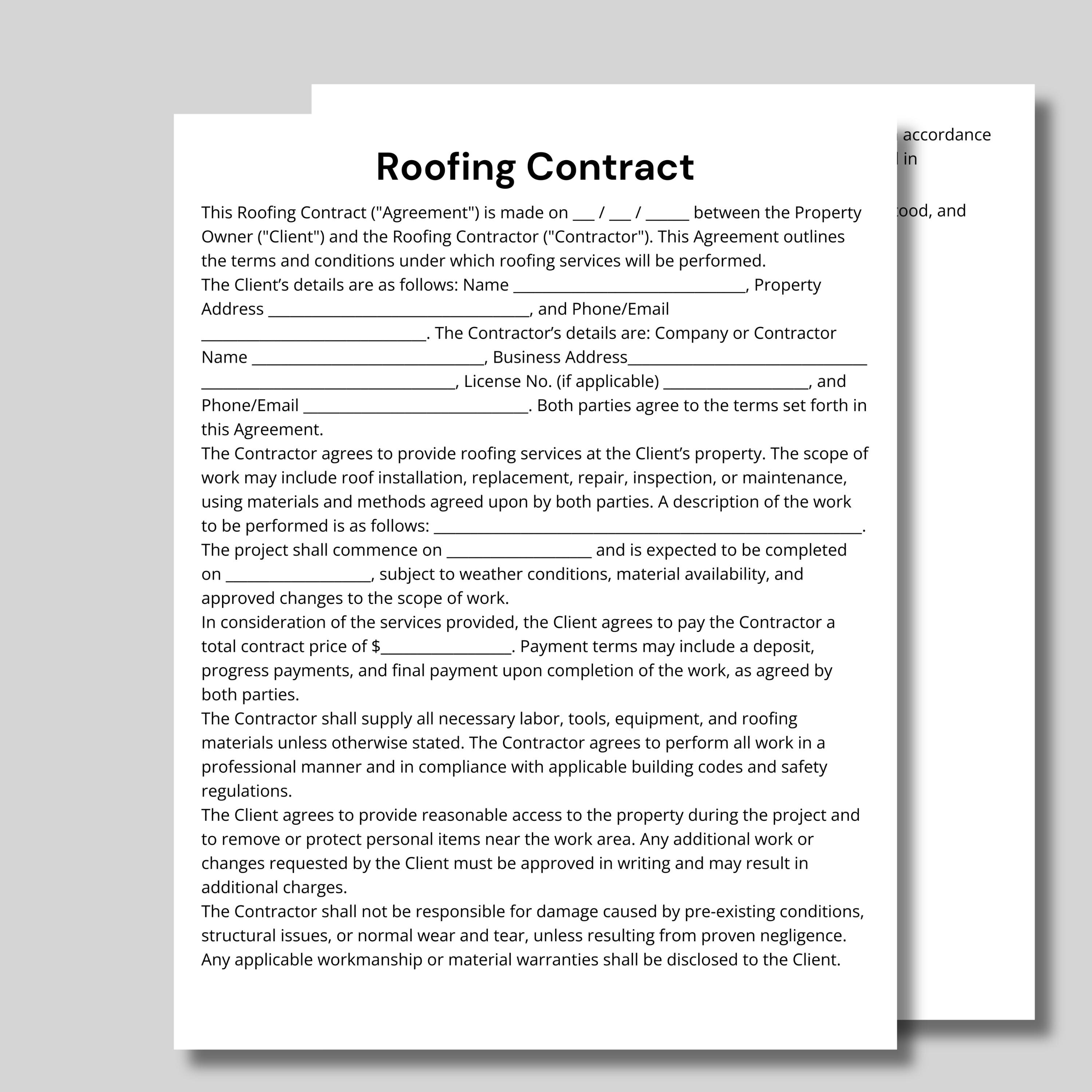Roofing, Roofing Contract, Construction, Contract, Roof, Contractor ...