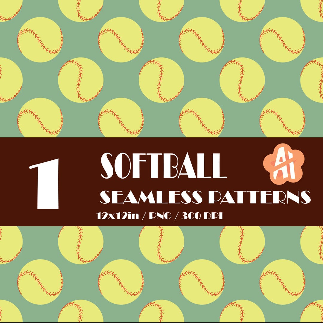1 Softball Themed Seamless Pattern - Etsy