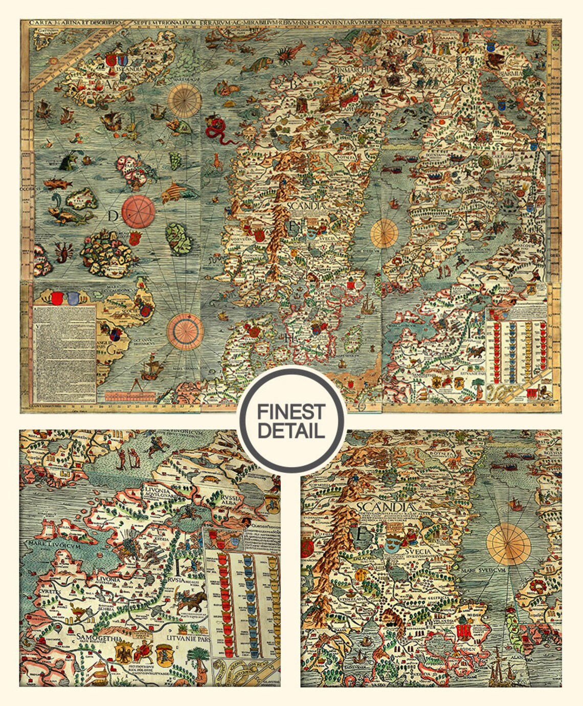 Home Decor Old Map Print Vintage Map Poster 16 X | Etsy