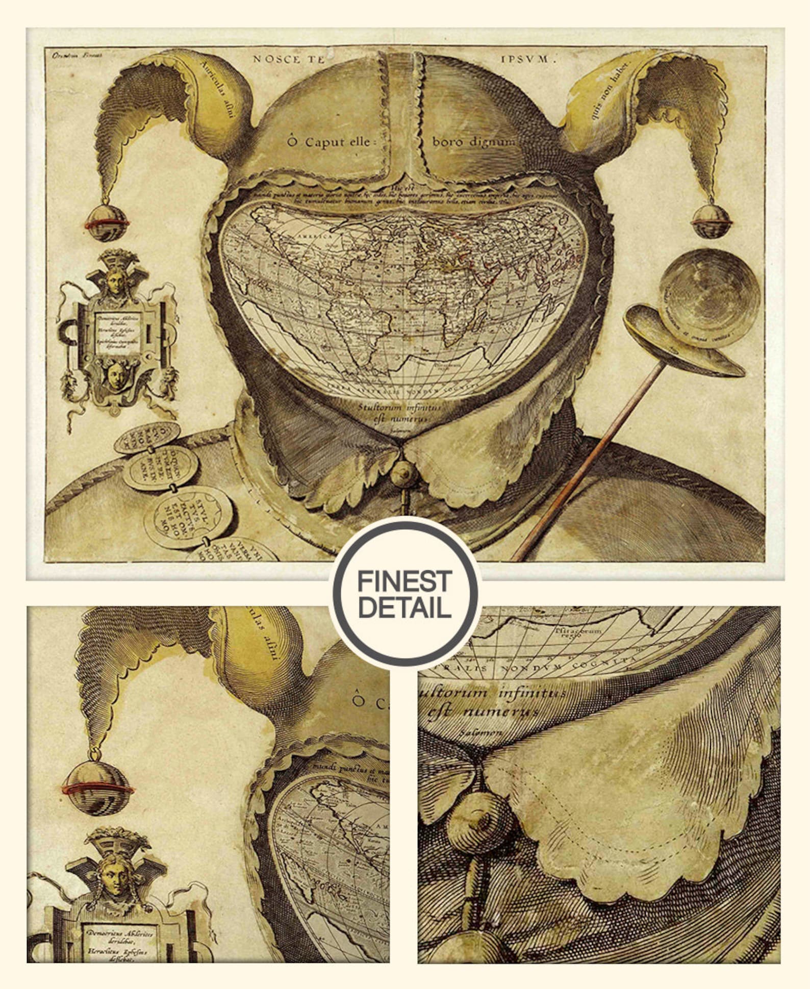 World Map Wall Art the Fools Cap Map of the World - Etsy