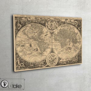 Old Map - World Map (1596) - Poster, 024 - Etsy