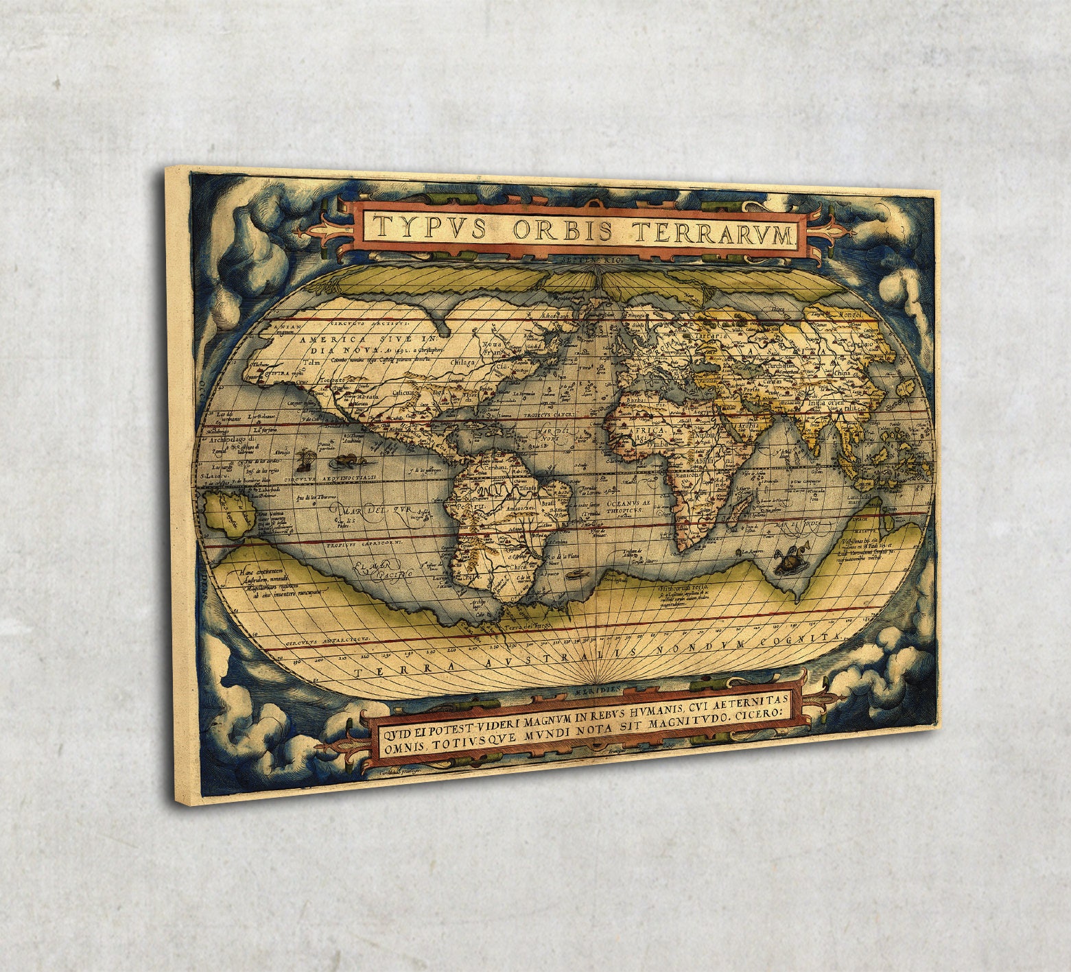 Framed Print Antique Maps Theatrum Orbis Terrarum 1564 - Etsy