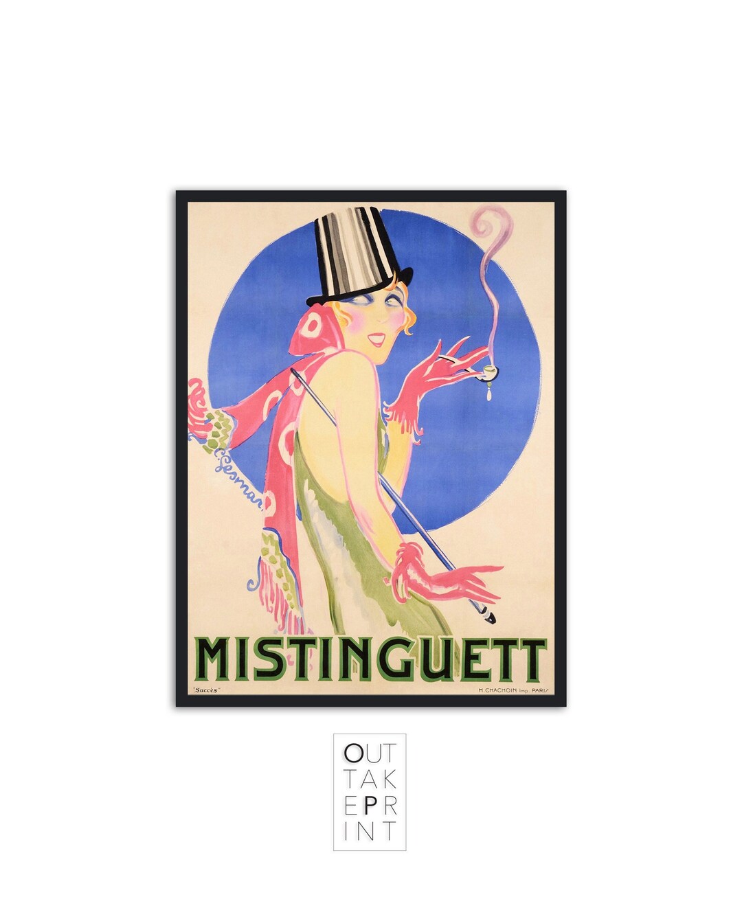 Charles Gesmar Art Deco "mistinguett" Poster – Vintage Fine Art Print ...