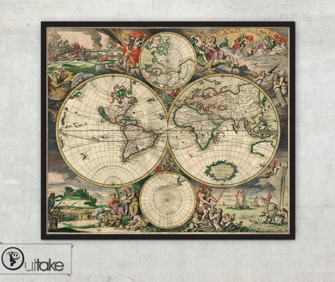 Old Map Historical World Maps 1689 Wall Art Prints - Etsy Canada