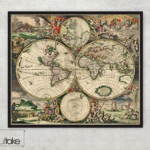 Old Map Historical World Maps 1689 Wall Art Prints - Etsy Canada