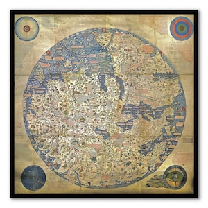 Fra Mauro Map - Old Map of the World 1450 - Detailed and Sharp Details ...