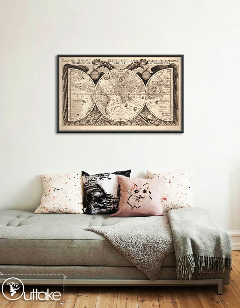 Wall Decor Old Maps Map of the World 1572 Johannes | Etsy