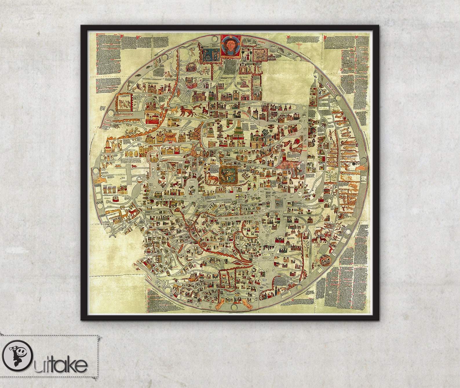 Old Maps Gervase of Ebstorf Canvas the Ebstorf Map 060 - Etsy