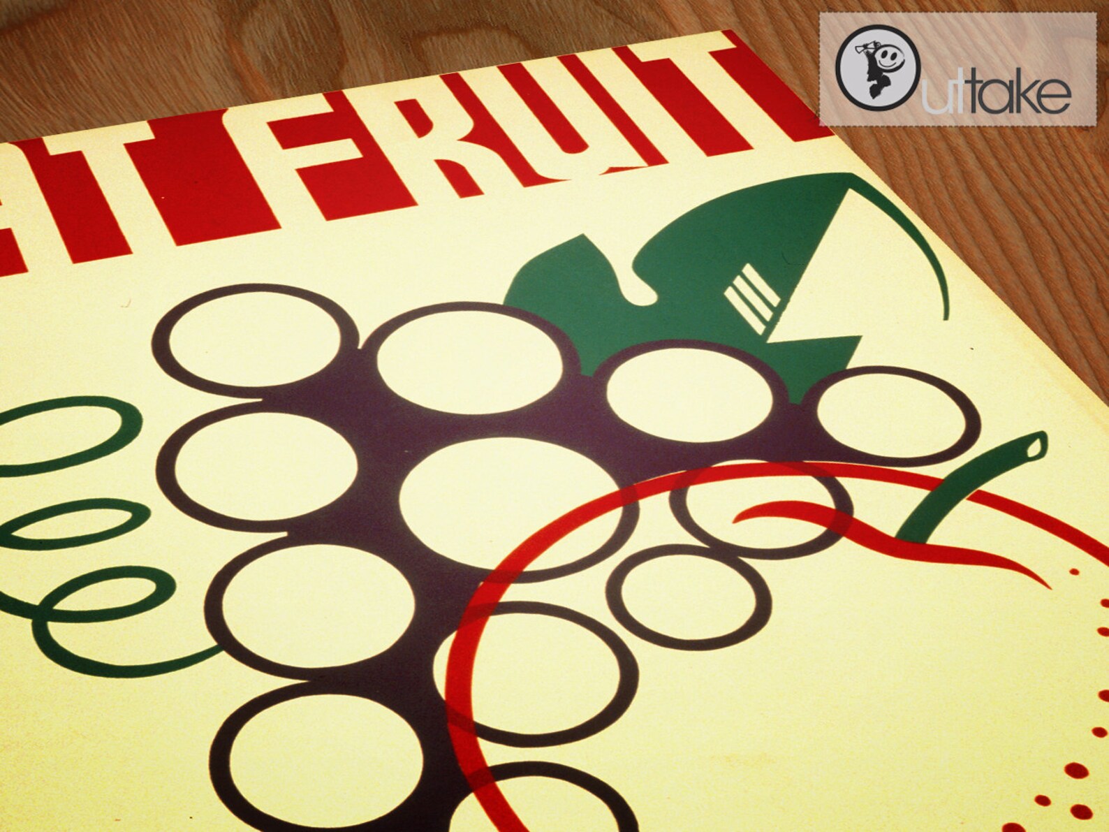 Vintage Poster Illustration Eat Fruit and Be Healthy Fine Art Print for ...