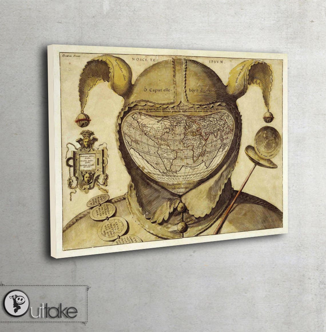 World Map Wall Art the Fools Cap Map of the World - Etsy