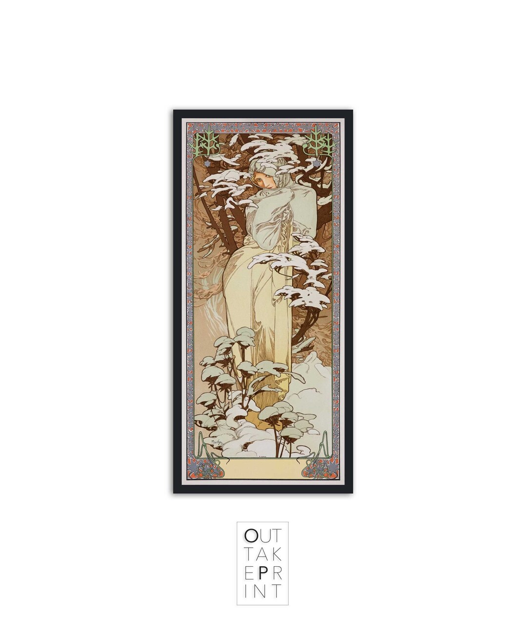 The Seasons: Winter ( L’hiver ) by Alphonse Mucha - Art Nouveau Print ...