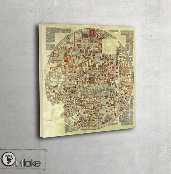Ebstorfer World Map, 1300, Old World Map, Digital Map, 59% OFF