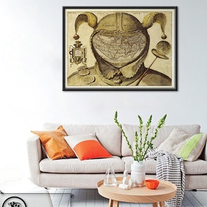 World Map Wall Art - the Fool’s Cap Map of the World (1580-1590) - Wall ...