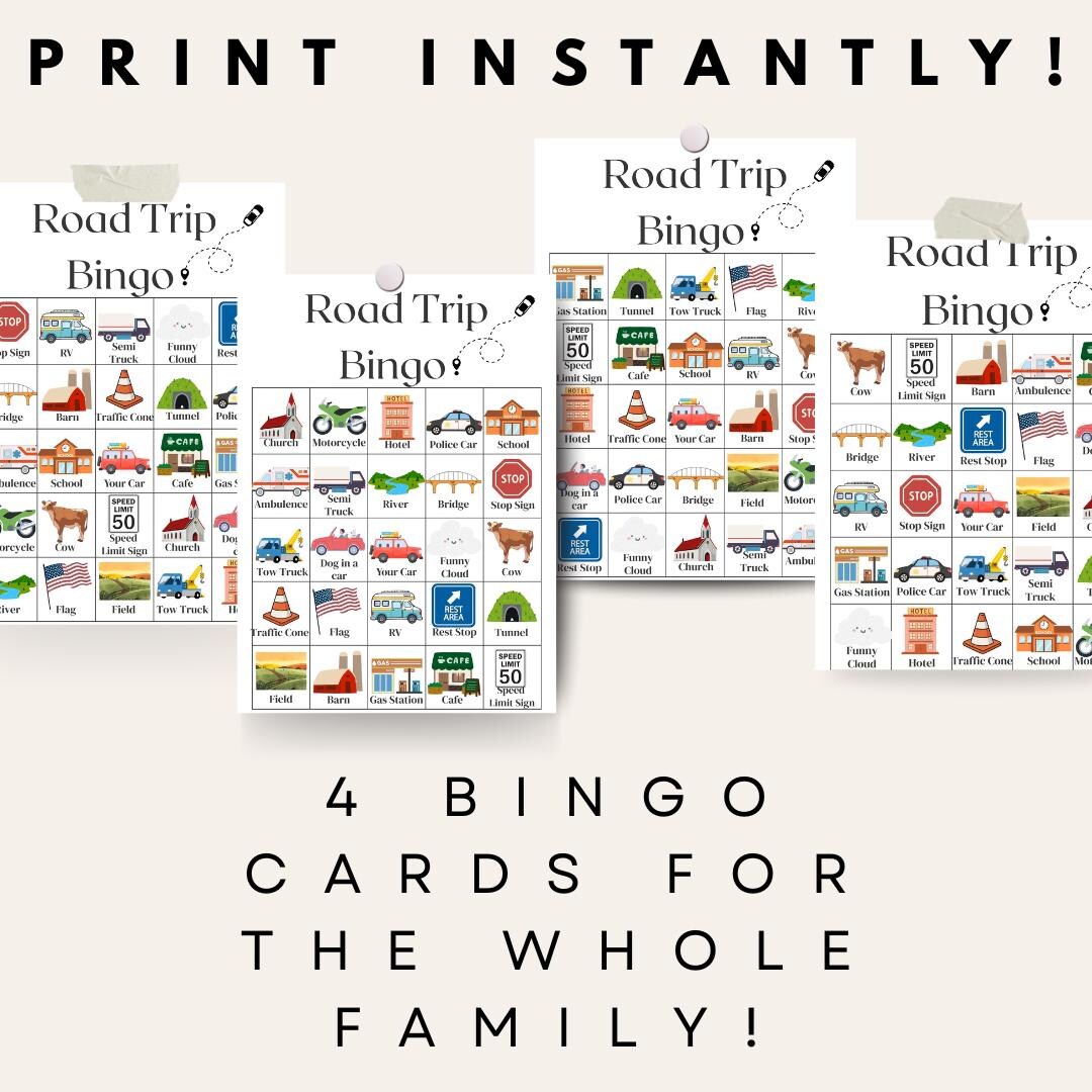 Road Trip Bingo for Kids | Printable Travel Game | Instant Download ...