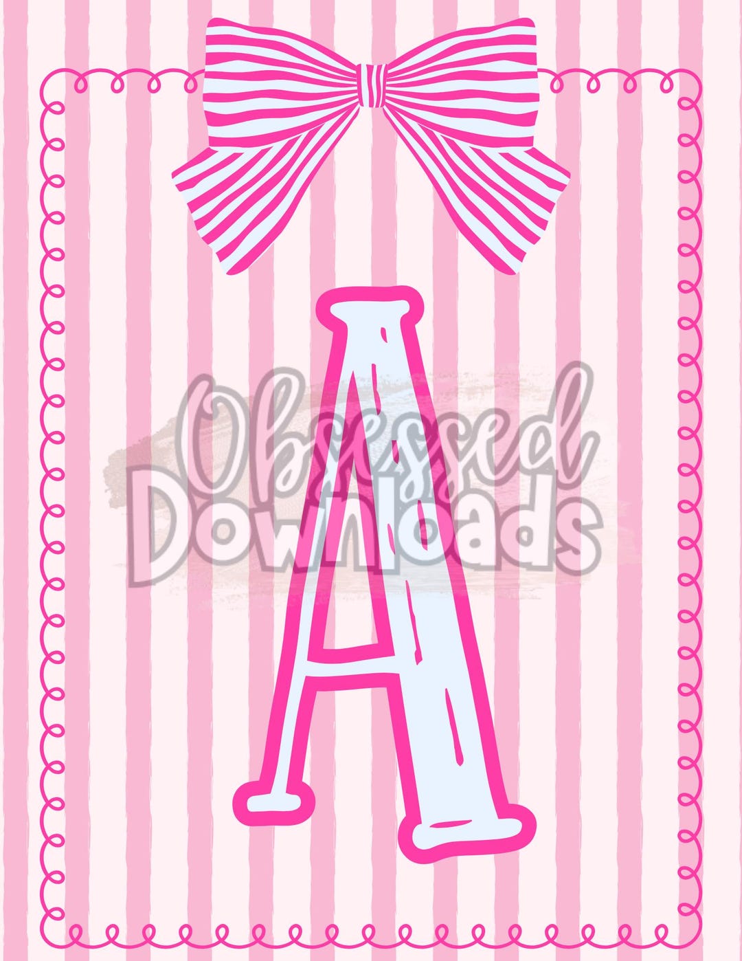 Pink Bow Alphabet | Printable | Digital - Etsy