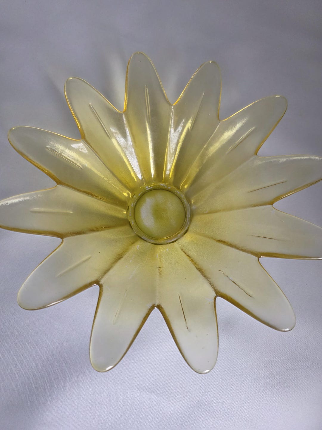 Vintage Yellow Ecoglass Spain Flower-shaped Art Glass Bowl. - Etsy