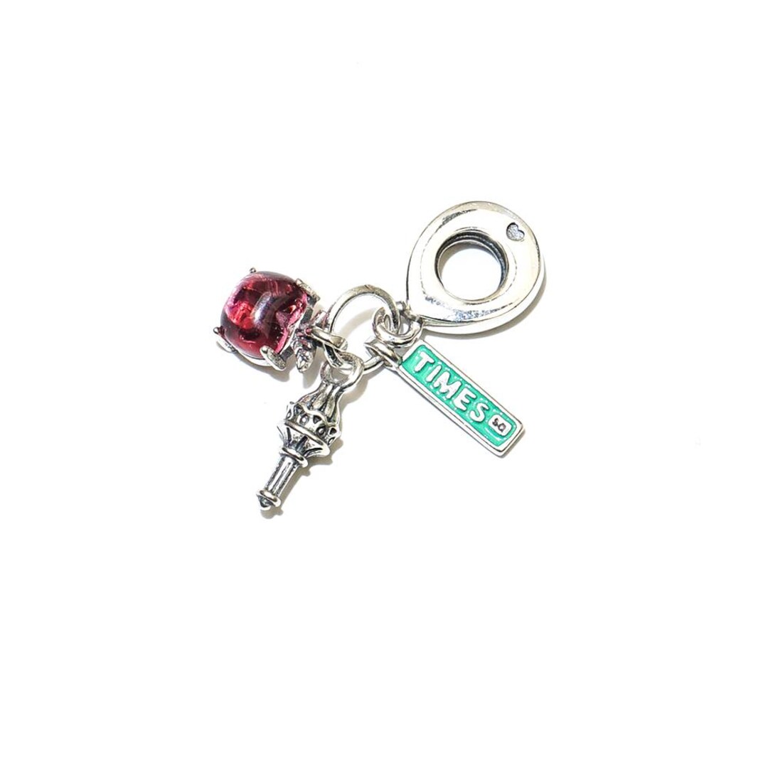 Pandora 925 Ale York Apple Torch and Road Sign Charm Pendant - Etsy