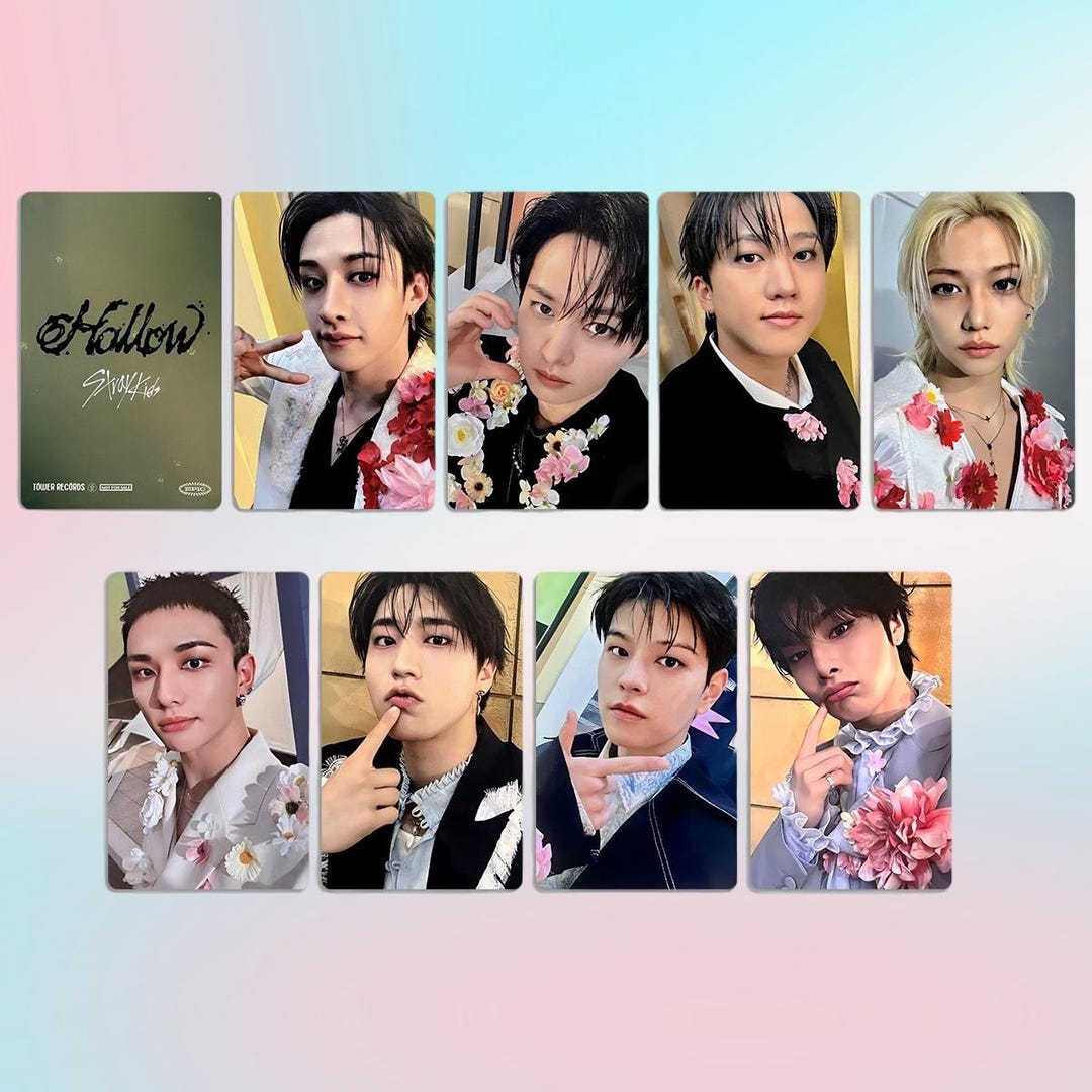 Stray Kids Hollow Tower Records Photocards Set, SKZHOP, Bang Chan, Lee ...