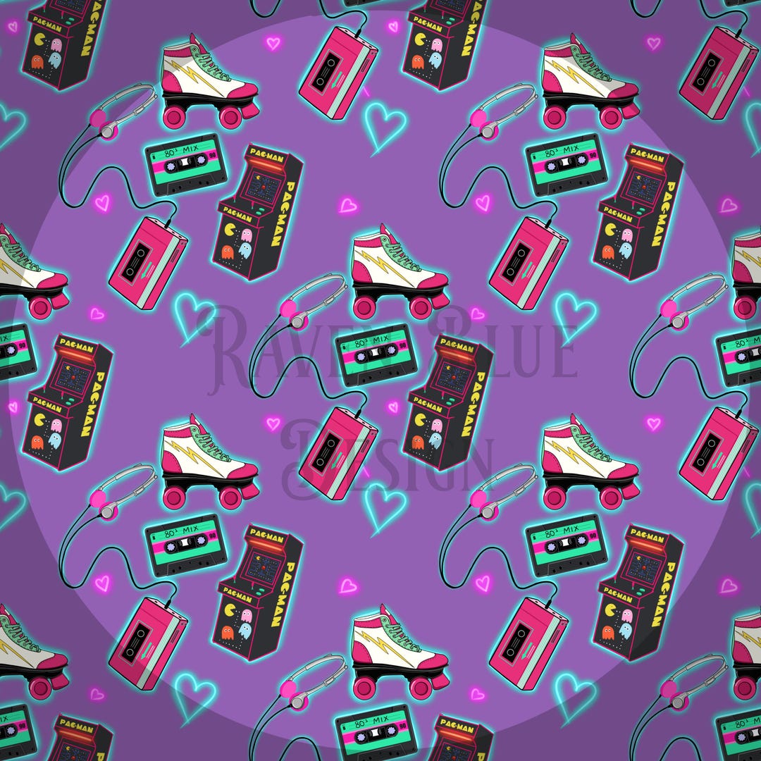 80s Themed Seamless Repeat Pattern, Digital Download, Stranger Things ...