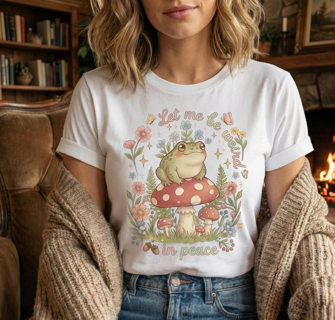 Cottagecore Frog Shirt, Let Me Be Weird Tee, Mushroom Floral Aesthetic ...