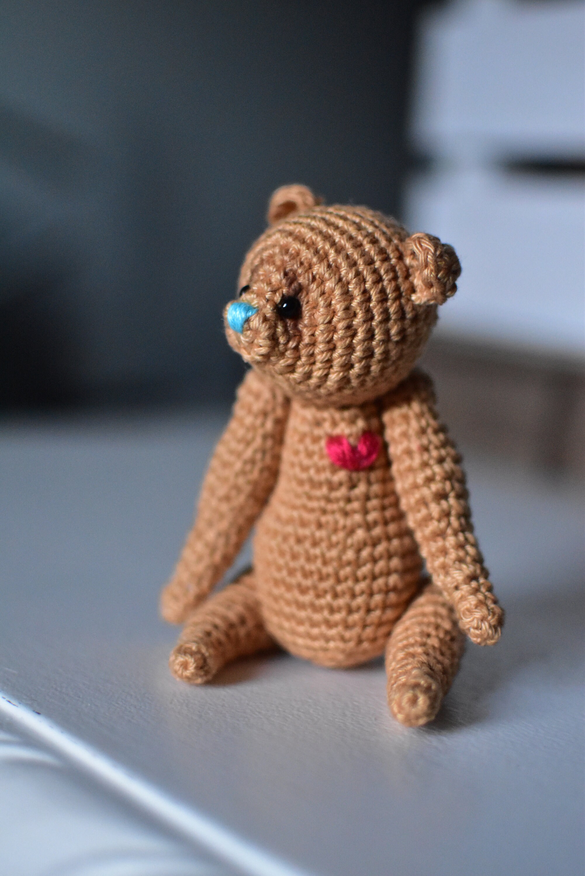 Art & Collectibles Dolls & Miniatures Bear hugs mustard miniature teddy ...