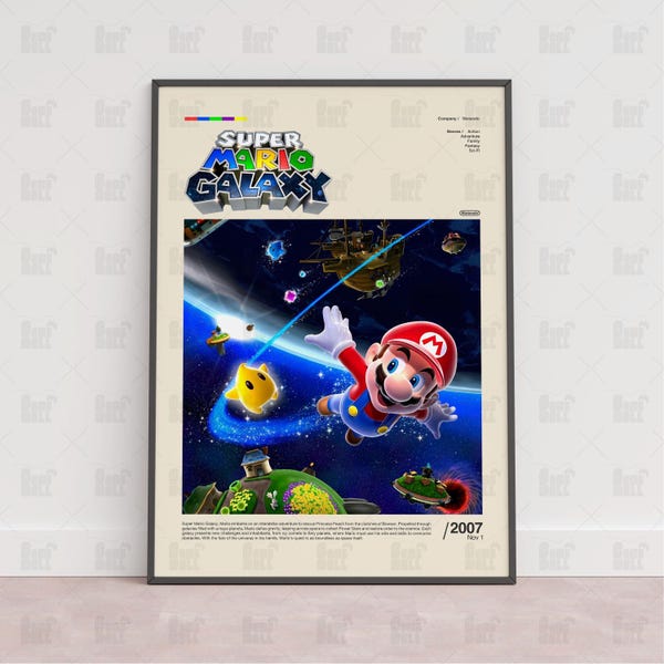 Super.mario galaxy poster - Etsy México