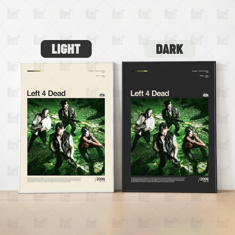 Left 4 Dead Poster, Gaming Room Poster, Gaming Wall Poster, Gaming ...