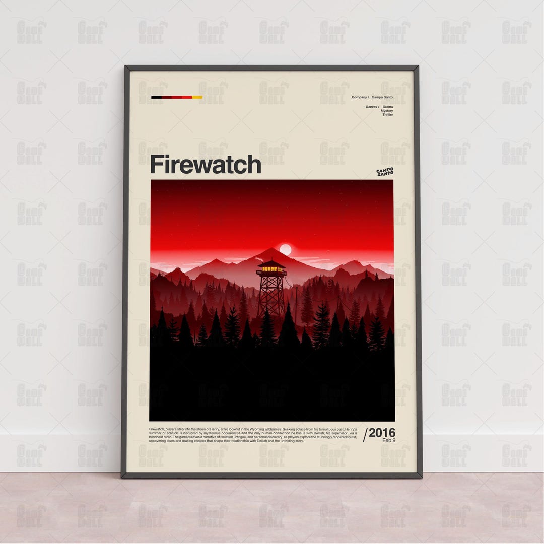 Firewatch Poster, Gaming Room Poster, Gaming Wall Poster, Gaming Print ...