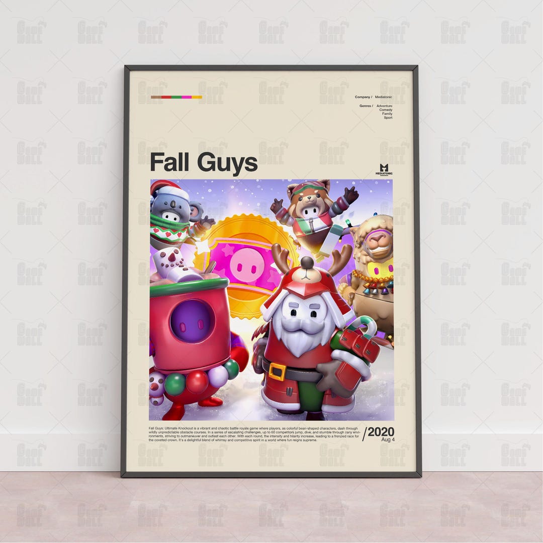 Fall Guys Poster, Gaming Room Poster, Gaming Wall Poster, Gaming Print ...
