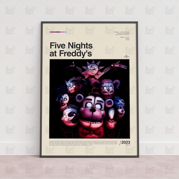 Five Nights at Freddys 1 Poster - Etsy