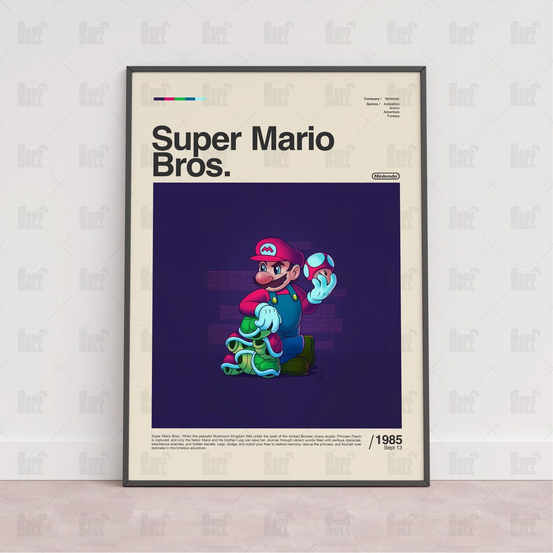 Super Mario Bros Poster, Gaming Room Poster, Gaming Wall Poster, Gaming ...