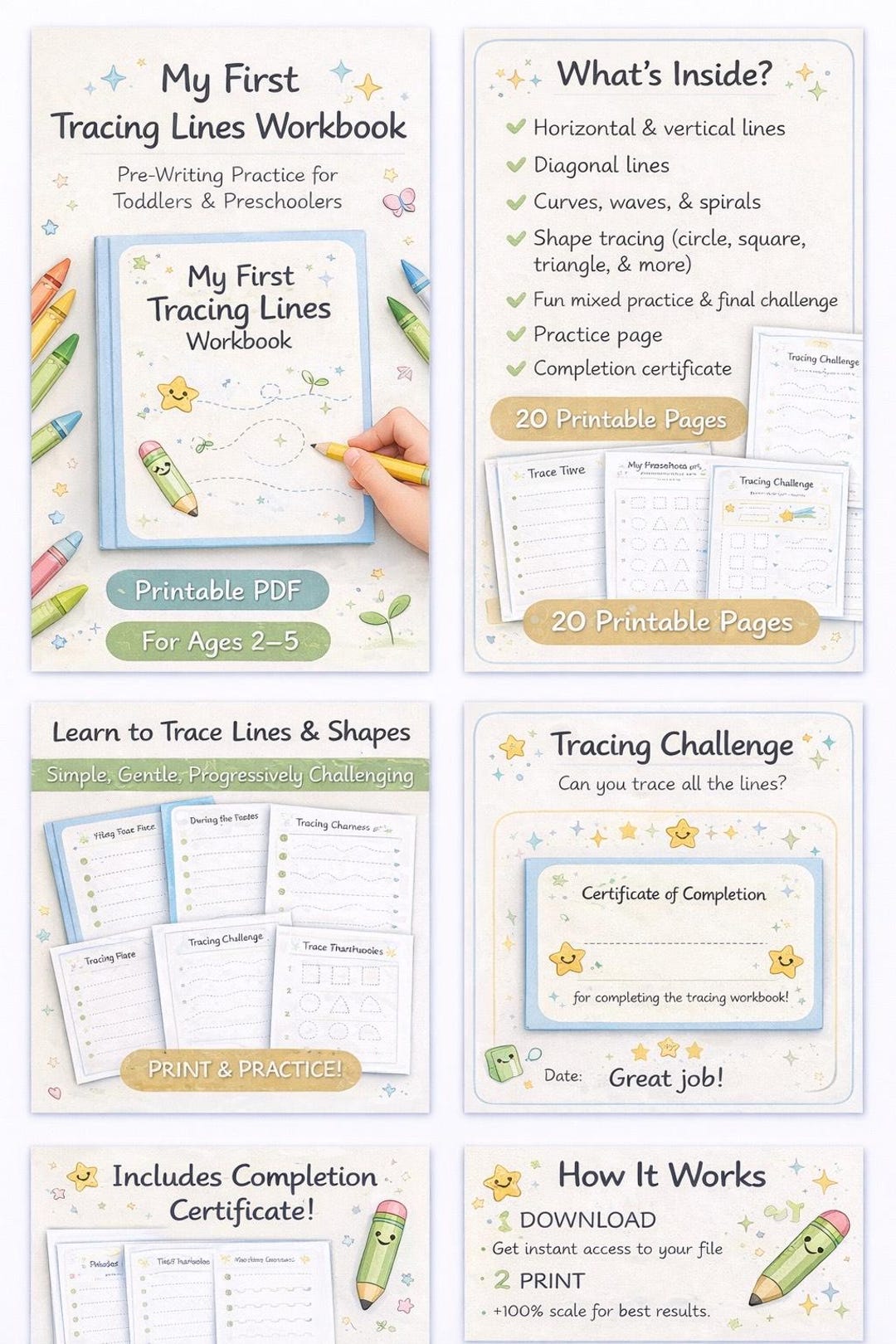 My First Tracing Lines Workbook - Pre-writing Practice for Toddlers ...