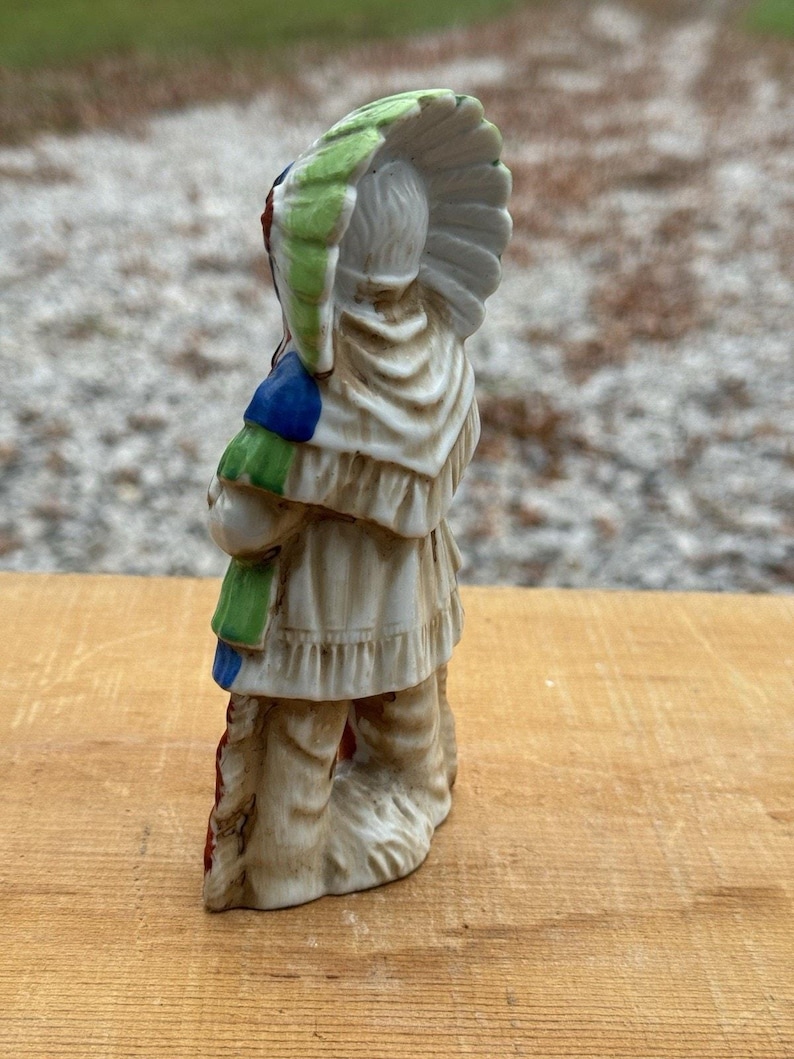 Vintage Japan Native American Indian Figurine Hand Painted Ceramic ...