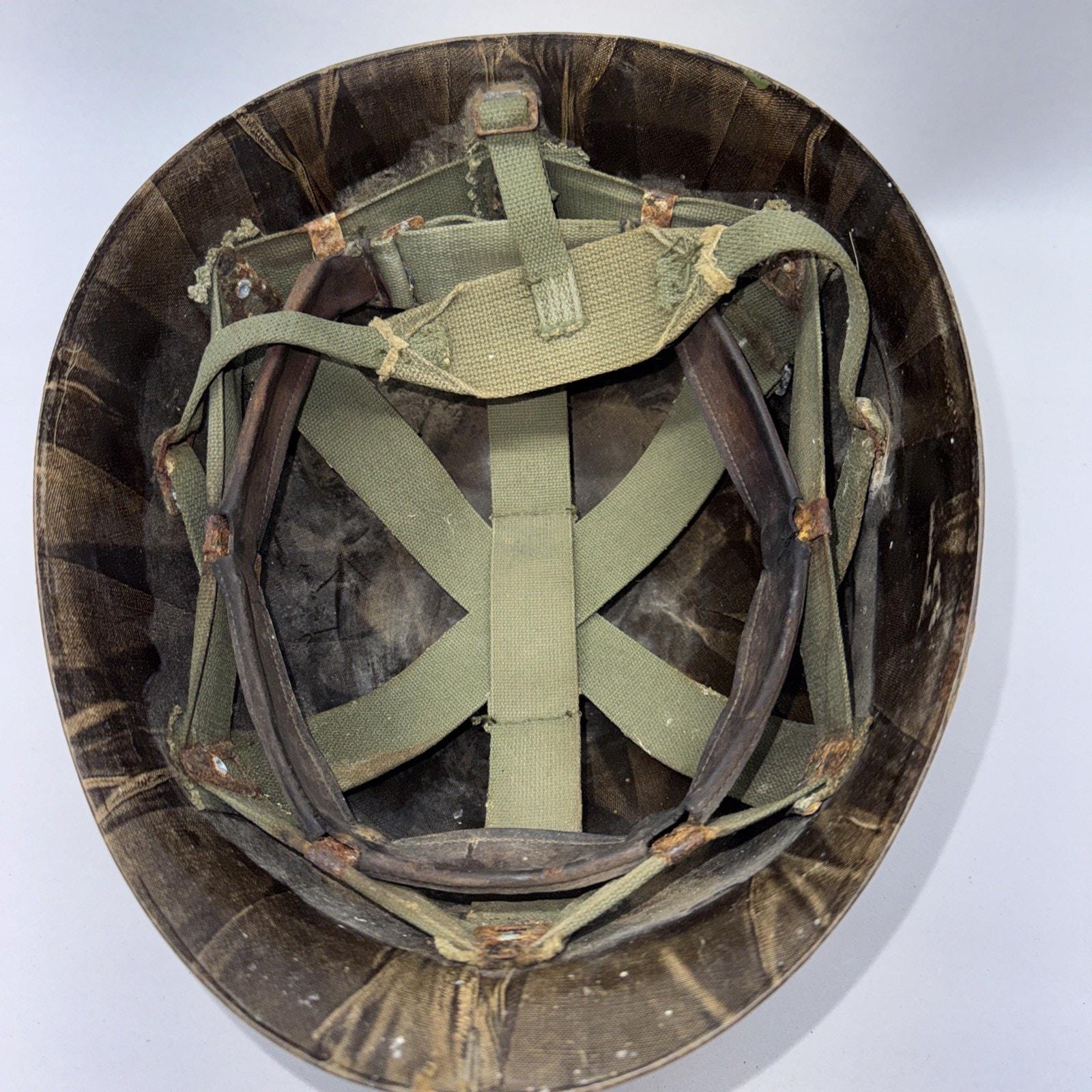 WW2 Vietnam Era M1 US Military Pot Helmet With Chin Strap Steel Front ...