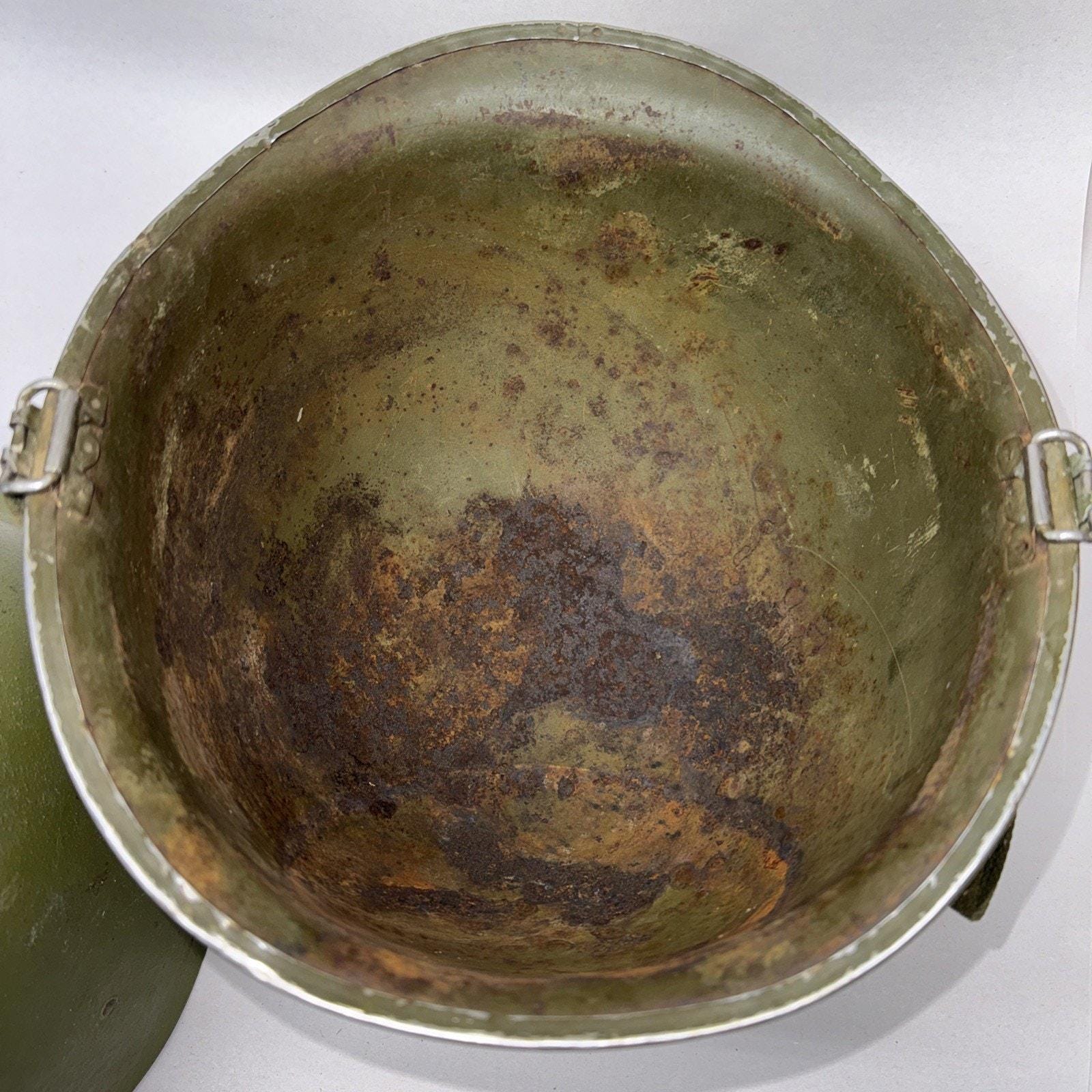WW2 Vietnam Era M1 US Military Pot Helmet With Chin Strap Steel Front ...