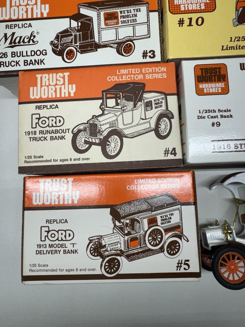 Vintage 1980s-90s Trustworthy Ertl , Spec Cast Antique Bank Truck Lot ...