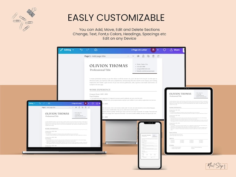 ATS Resume Template, CV Template, Minimalist Resume, Simple Resume ...